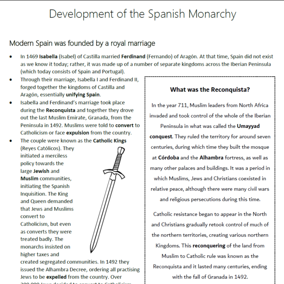 Spanish Monarchy and Royal Family: Resource Bundle - Sail Through Spanish