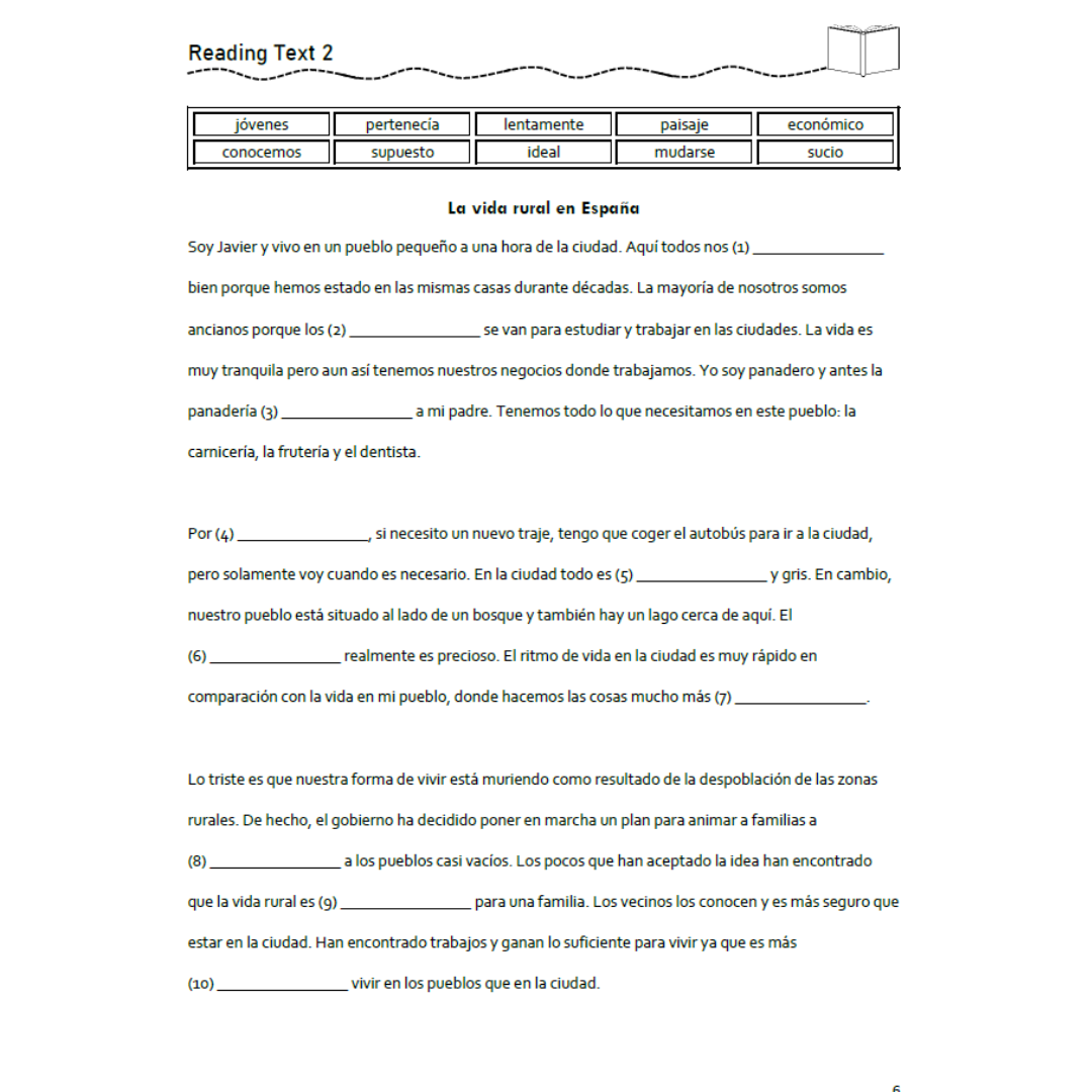 Spanish Reading Comprehension: Casa, pueblo y ciudad - Sail Through Spanish