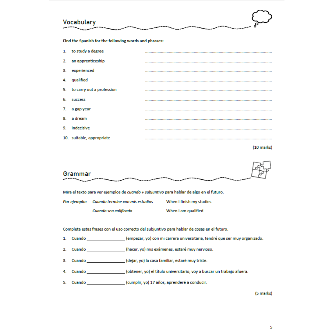 Spanish Reading Comprehension: La educación universitaria y la ...