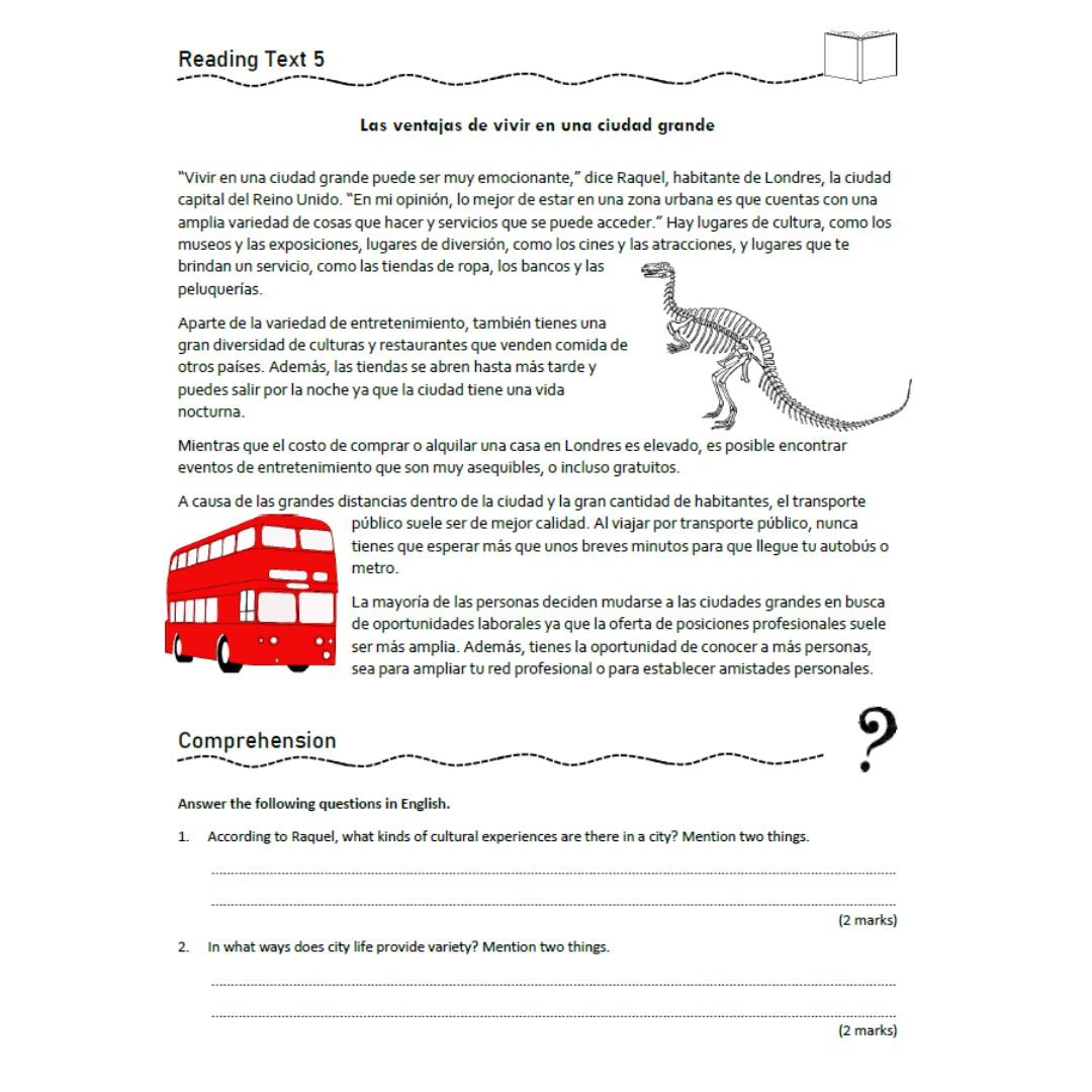 Spanish Reading Comprehension: Casa, pueblo y ciudad - Sail Through Spanish