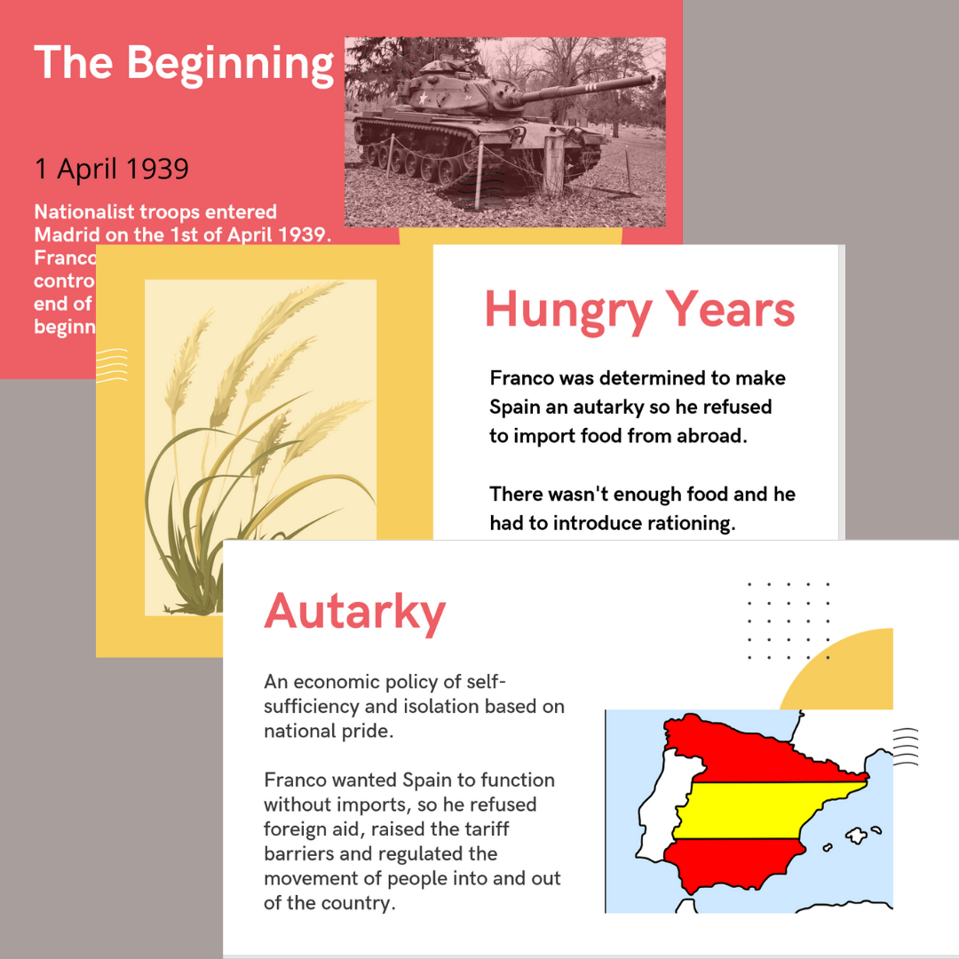 Franco Dictatorship in Spain: PowerPoint Presentation (in English ...