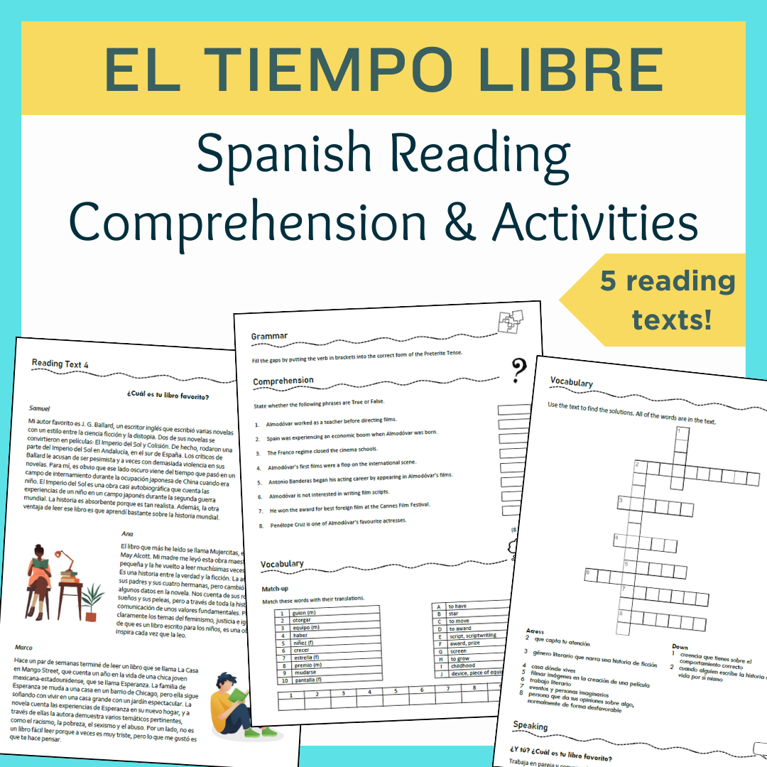 Spanish Reading Comprehension: El tiempo libre - Sail Through Spanish