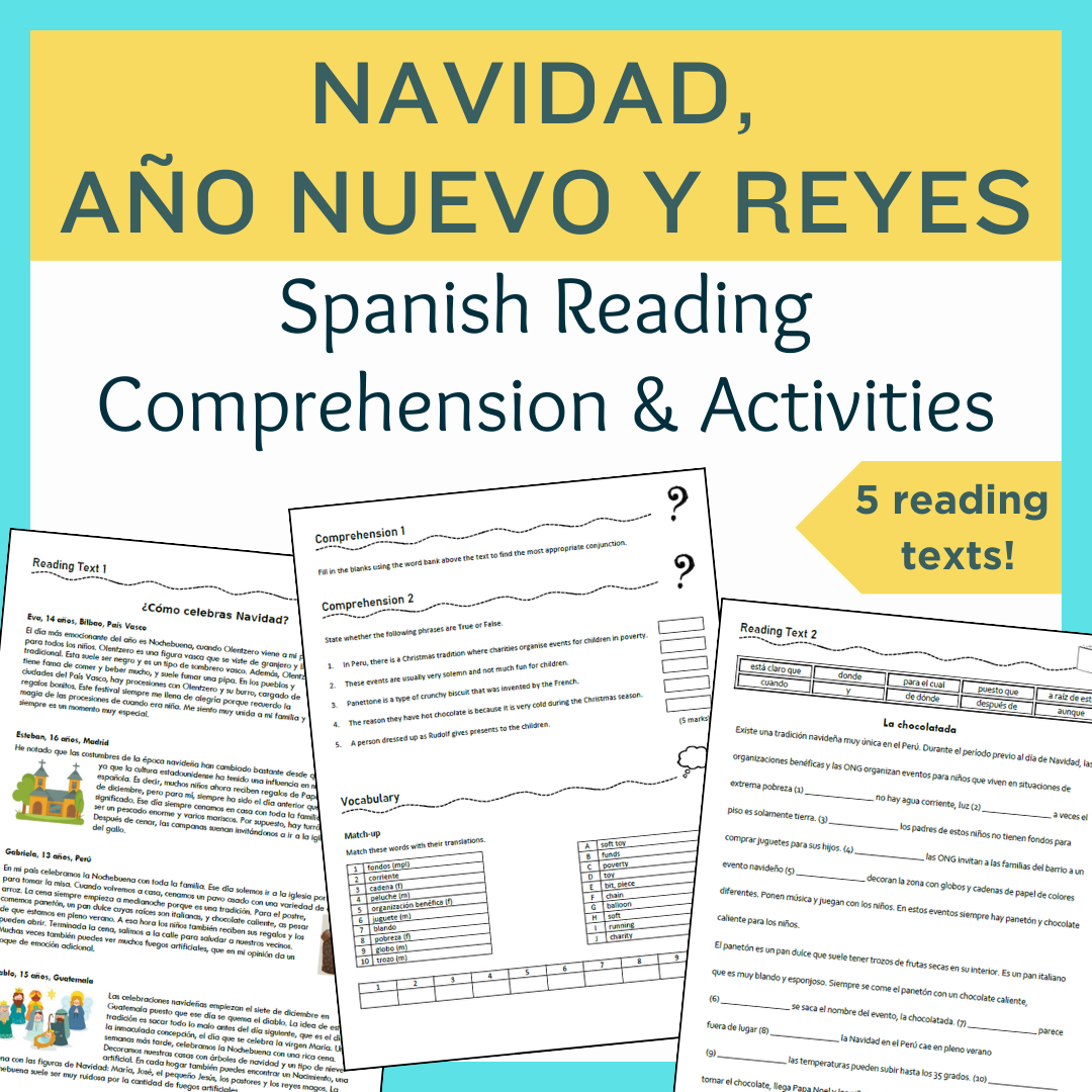 Spanish Reading Comprehension: Christmas and New Year - Sail Through ...