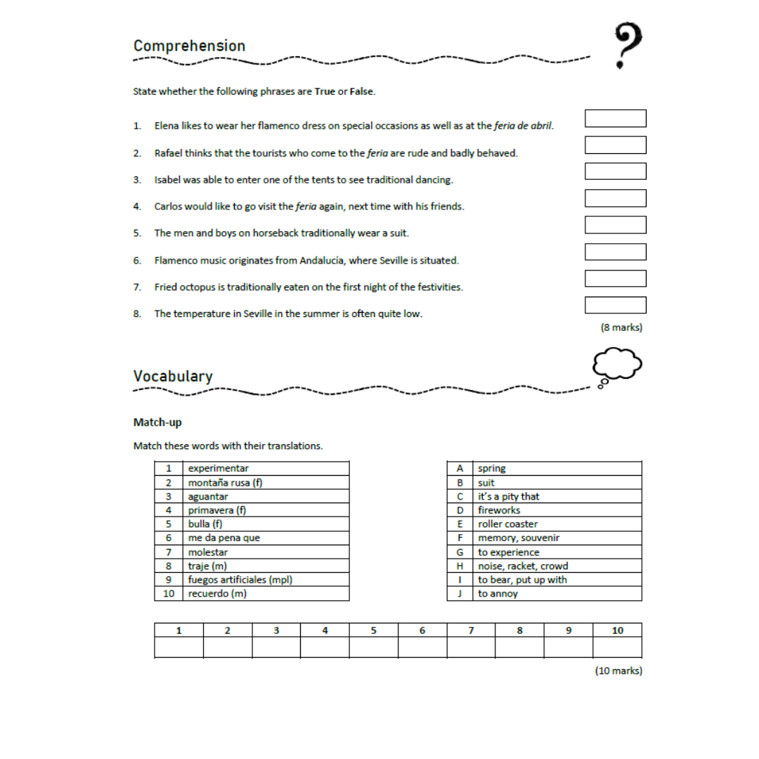 Reading & Vocab: La feria de abril - Sail Through Spanish