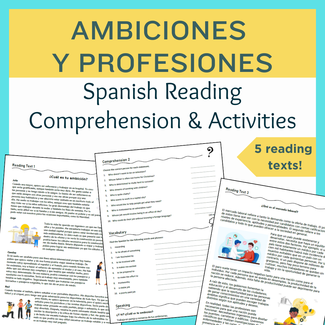 Reading & Vocab: Profesiones y Ambiciones - Sail Through Spanish