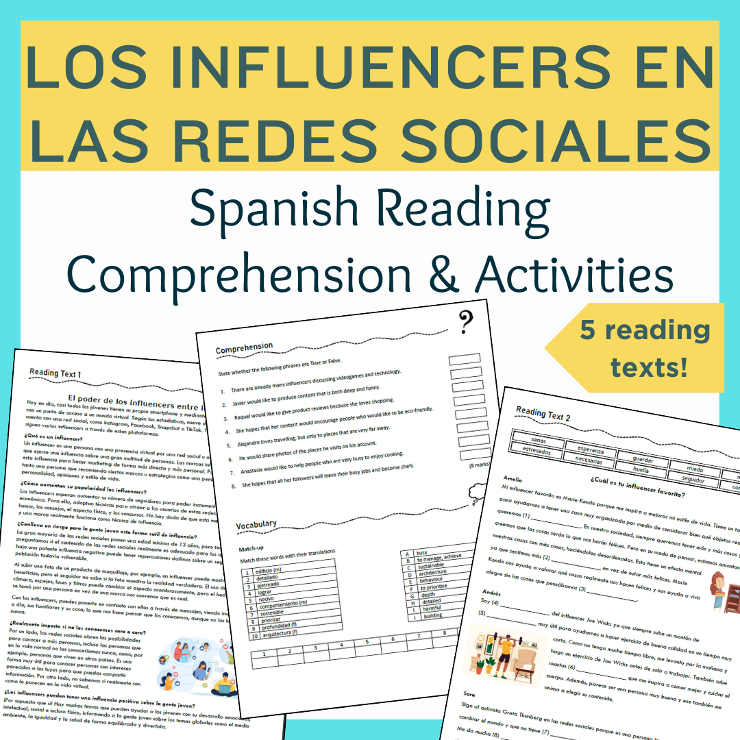 Reading & Vocab: Los influencers en las redes sociales - Sail Through ...