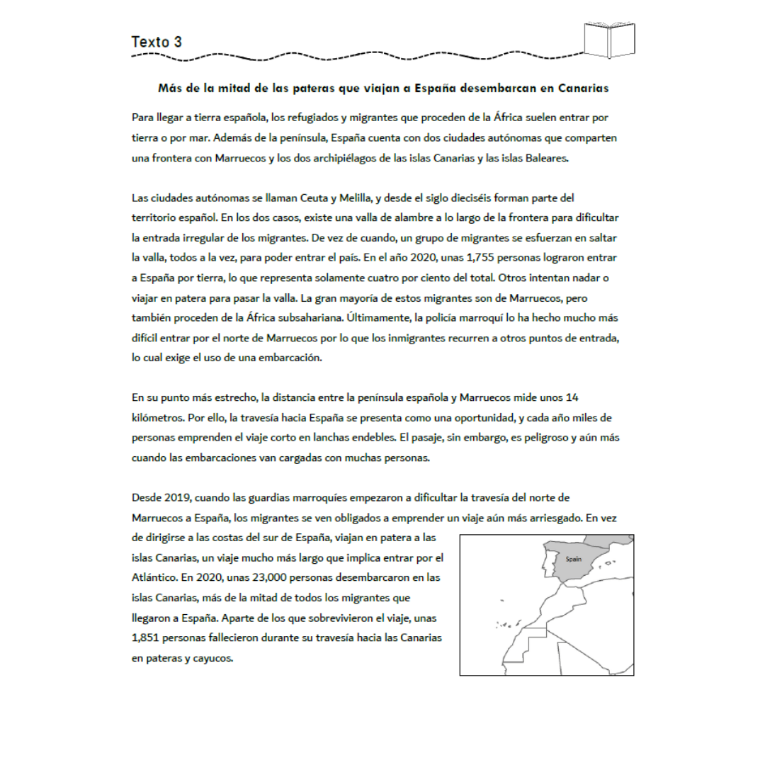 La inmigración: Advanced Spanish Reading Practice - Sail Through Spanish
