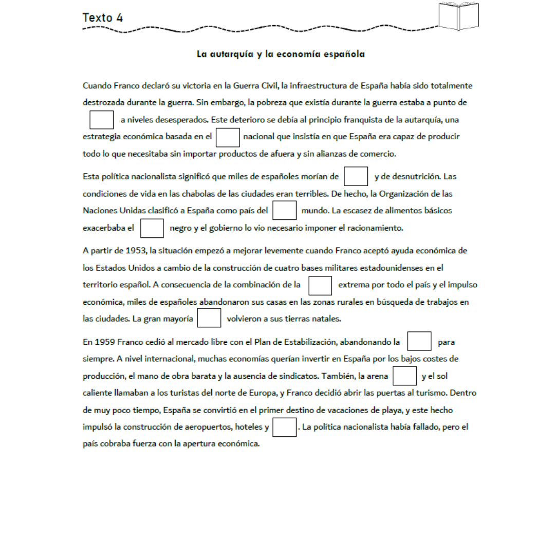 La dictadura franquista: Advanced Spanish Reading Practice - Sail ...