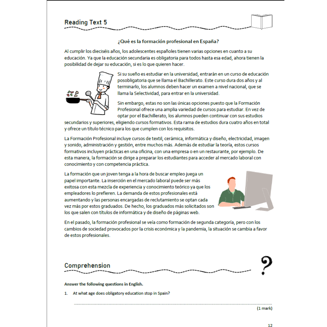 Spanish Reading Comprehension: La educación universitaria y la ...