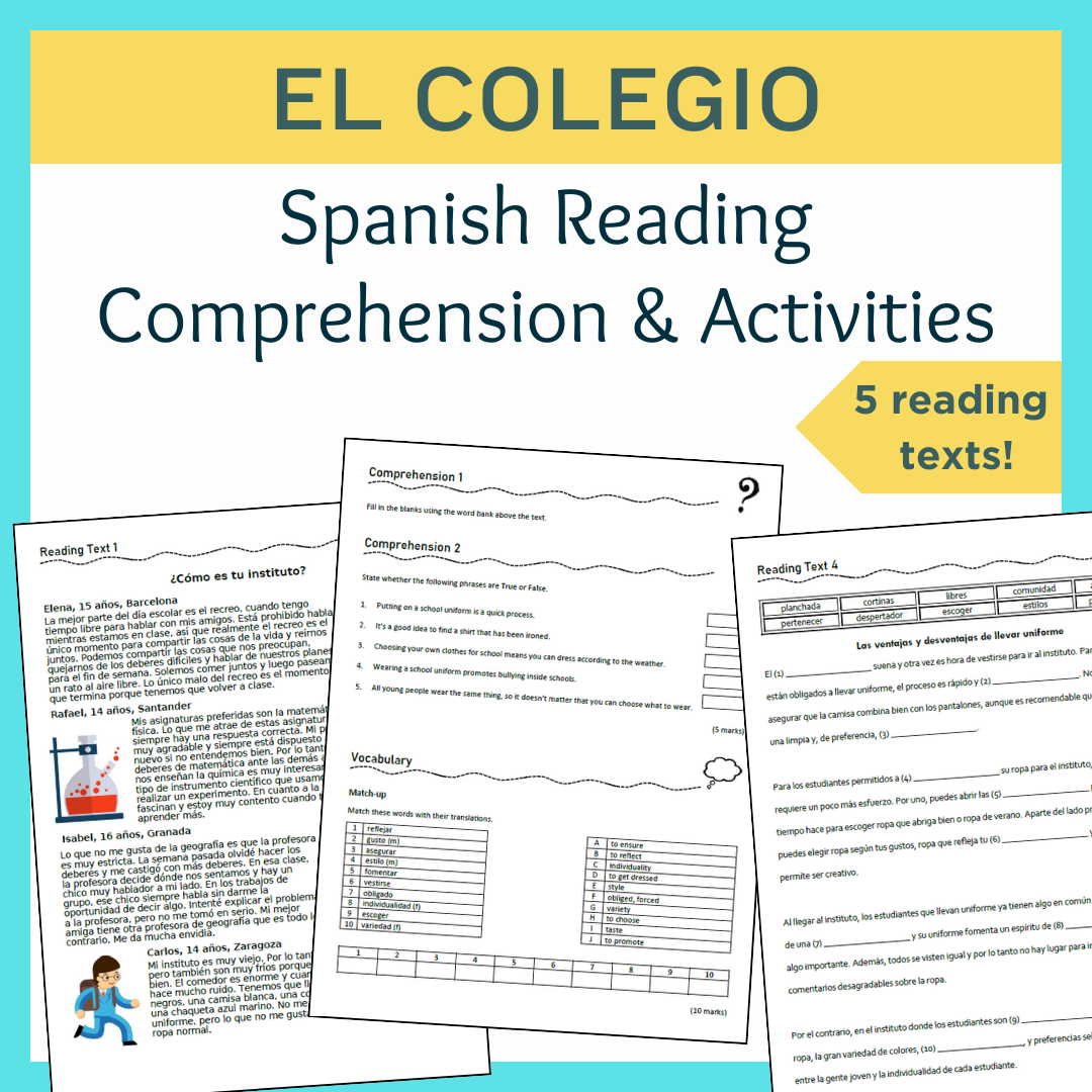 Reading & Vocab: El colegio - Sail Through Spanish
