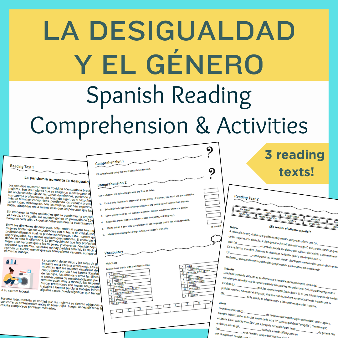 Reading & Vocab: La desigualdad y el género - Sail Through Spanish