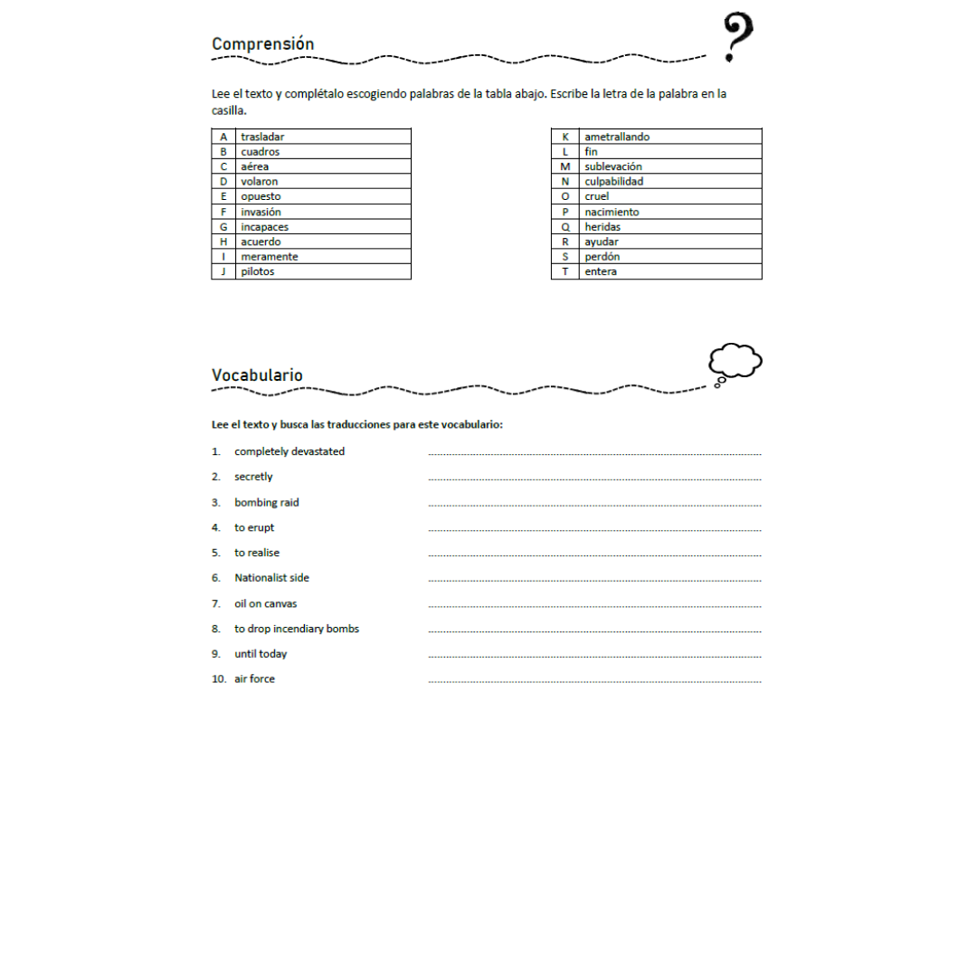 La Guerra Civil Española: Advanced Spanish Reading Practice - Sail ...