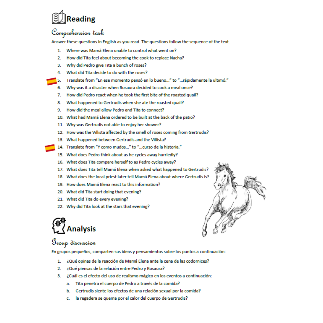 Como agua para chocolate: A Study Guide - Sail Through Spanish